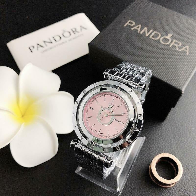 Reloj Pandora Plateado con Fondo Rosa – ADONET
